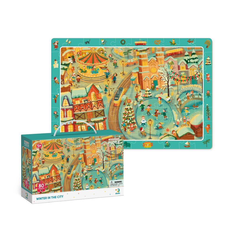 Educational puzzle Observation Puzzle Winter in the city 80 pcs ...